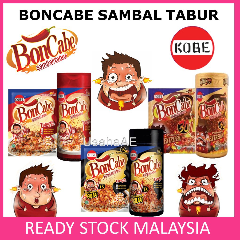 Boncabe Sambal Tabur Level 10 Level 15 Level 30 Sachet Bottle Original ...