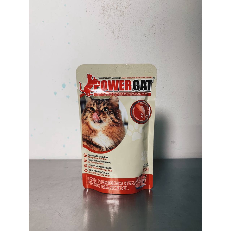POWERCAT FRESH POUCH 85g - MACKEREL / SARDINE & TUNA - (ORIGINAL ...