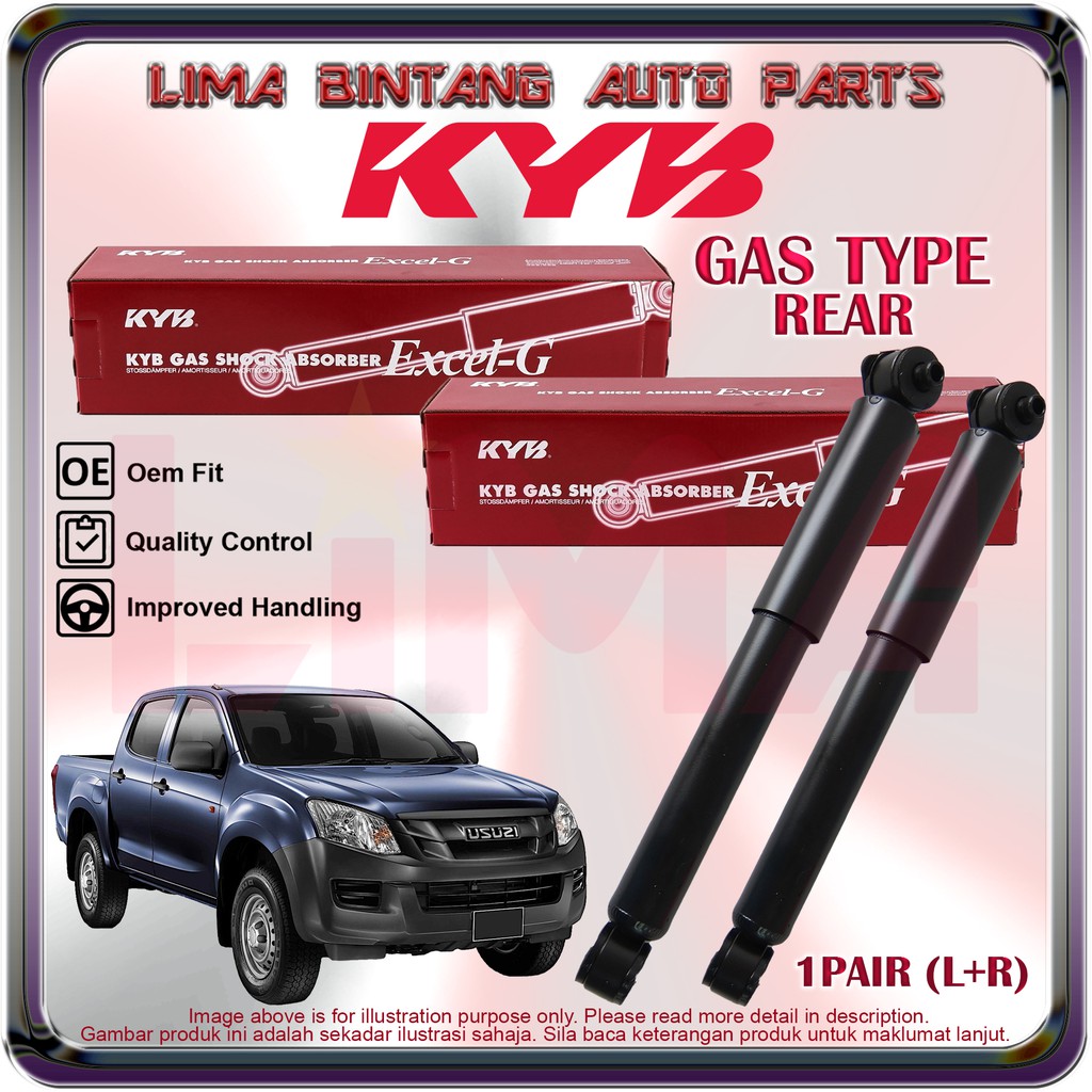 ( 1Pair ) Isuzu D-Max Dmax RT50 Rear Shock Absorber Gas KAYABA KYB (2013-2020) | Shopee Malaysia