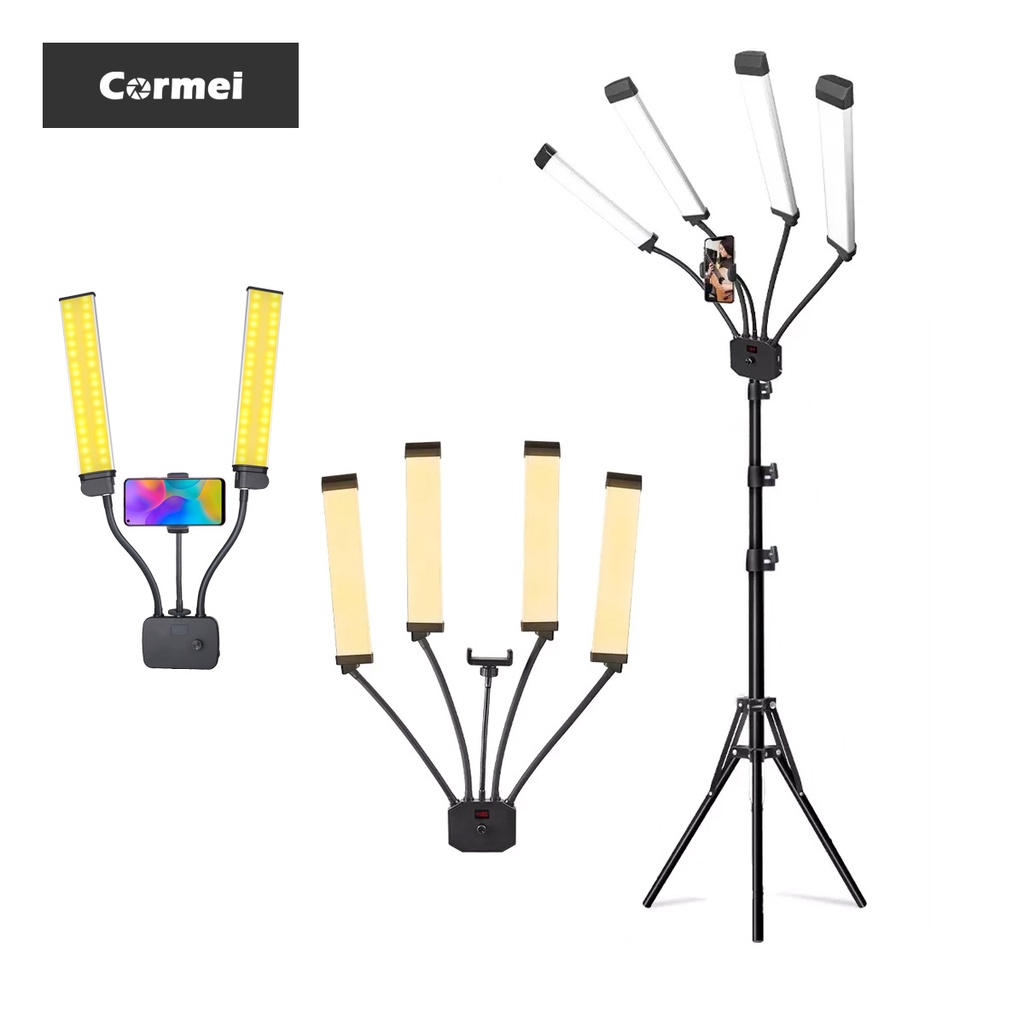 Cormei Double Arm LED Light for Vlogging Video Tiktok Make Up & Tattoo ...