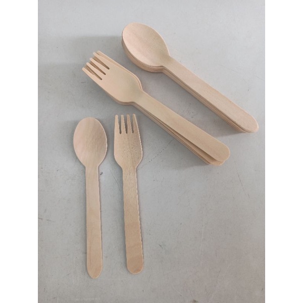 Wooden spoon and fork 10 set | Shopee Malaysia