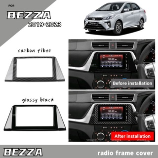 Vemart Perodua bezza carbon fiber radio frame cover garnish accessories ...