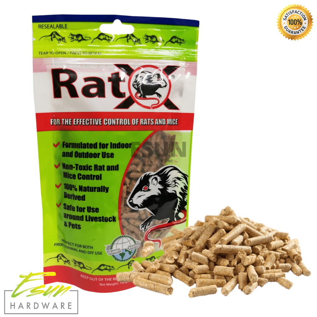 Ratx 100g bag all-natural non-toxic rat and mouse killer pellets | BeeCost