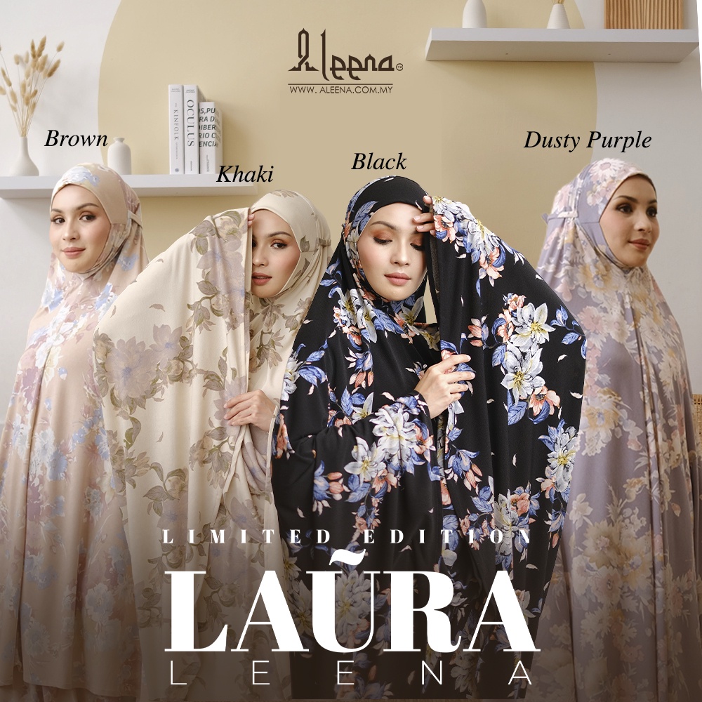 Telekung Aleena Original Printed Ironless Lauraleena (Free Box ...