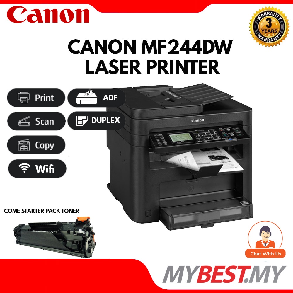 Canon imageCLASS MF244dw / MF237W Wireless Laser Monochrome Printer ...