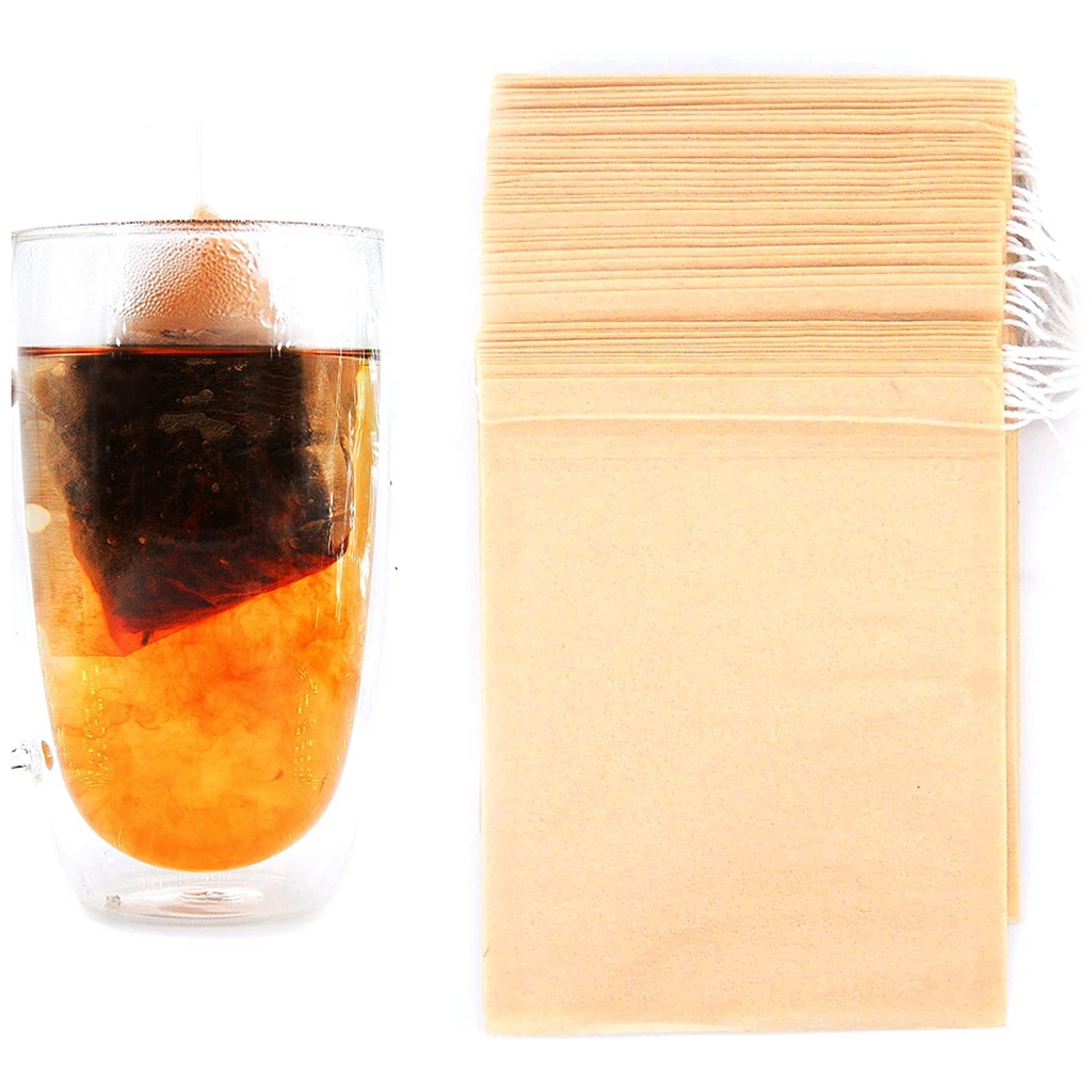 100Pcs Natural Wood Pulp Tea Bags Disposable Tea Filter Bags Empty ...