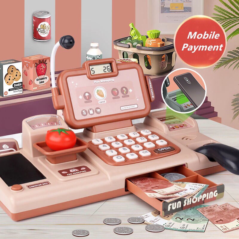 ‼️Upgrade‼️Shopping Kid Cashier Set Supermarket Playset Pretend Play ...