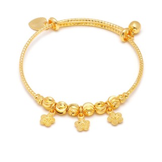 Gelang Tangan Emas Budak Loceng Emas Korea Bangle 24k Gold Pleated Kids ...