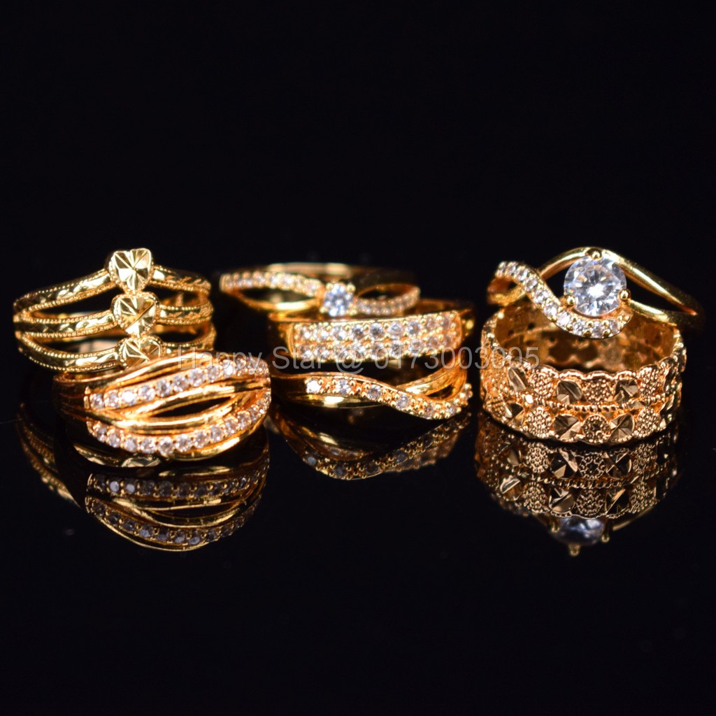 Wholesale Price !!!Rings 24k Gold Plated finger Rings (or with AAA ...