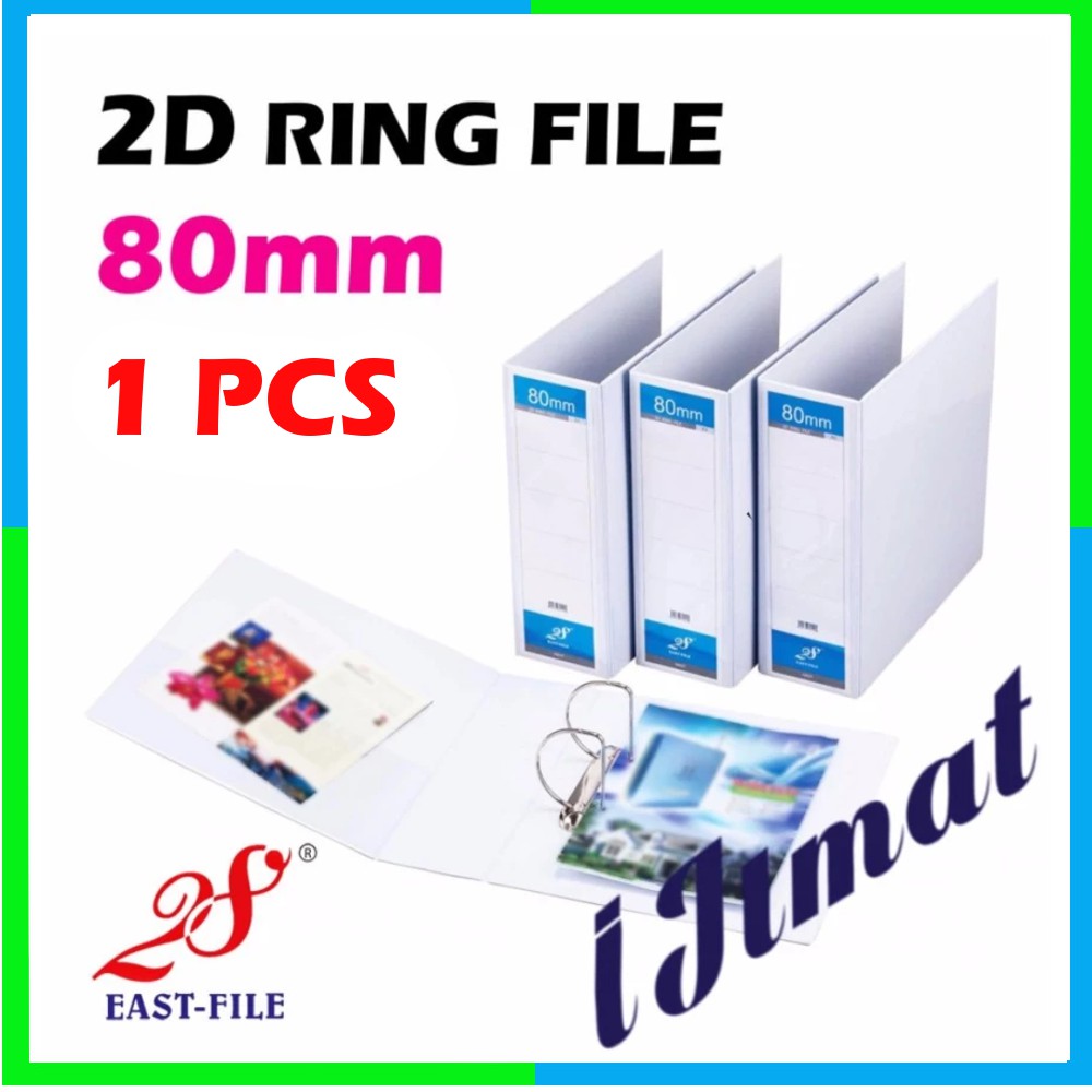 East-File 2D PVC Ring File 80mm Filing A4 Size (Biggest 2D Ring File ...