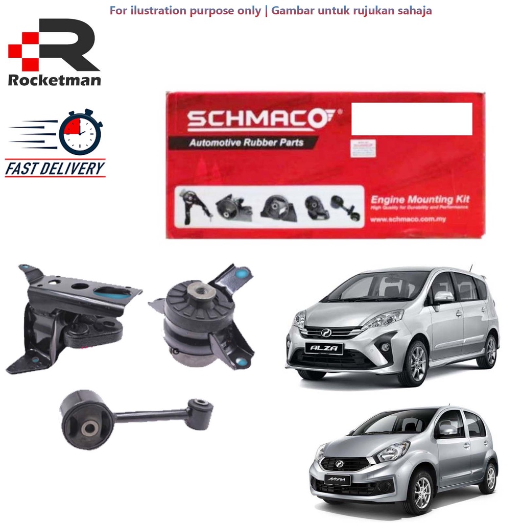 SCHMACO ENGINE MOUNTING SET PERODUA ALZA MYVI 1.5 2011-2016 LAGI BEST ...