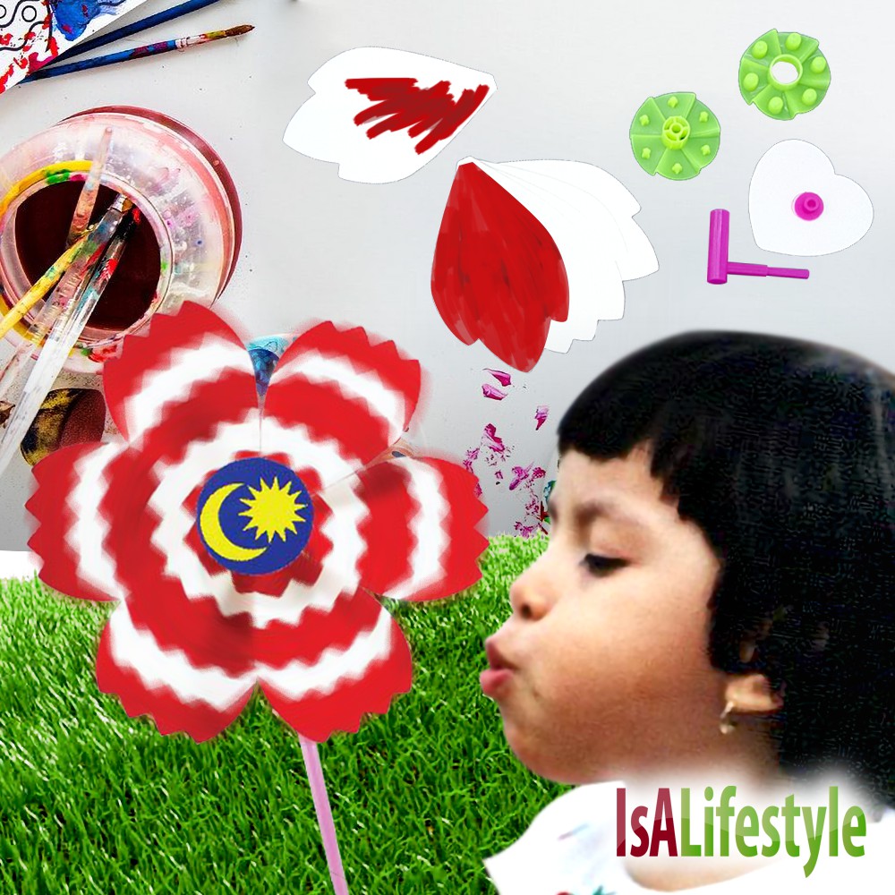 IsALifestyle 10/pk Merdeka Flower Pinwheel with Color Set DIY Children ...