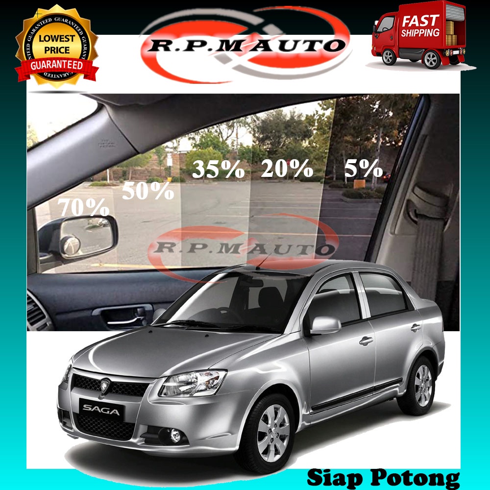 Proton saga blm/flx Black hitam Tinted 4Door 4pintu Siap Potong tinted ...