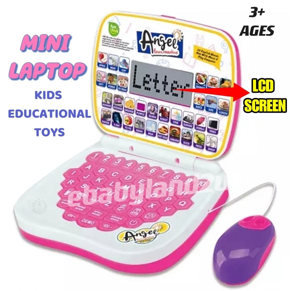 Kids Education Mini Laptop With Screen And Mouse Mainan Budak Learning ...