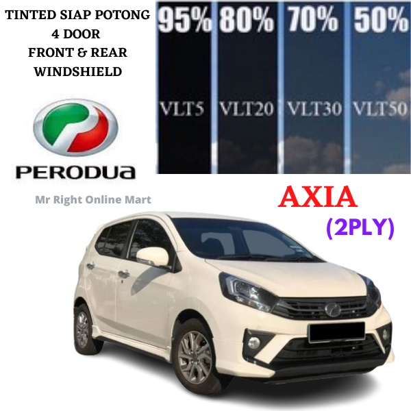 Perodua Axia 4 Door Tinted UV Hitam(Gelap 50% 70% 80% 95%) Siap Potong ...