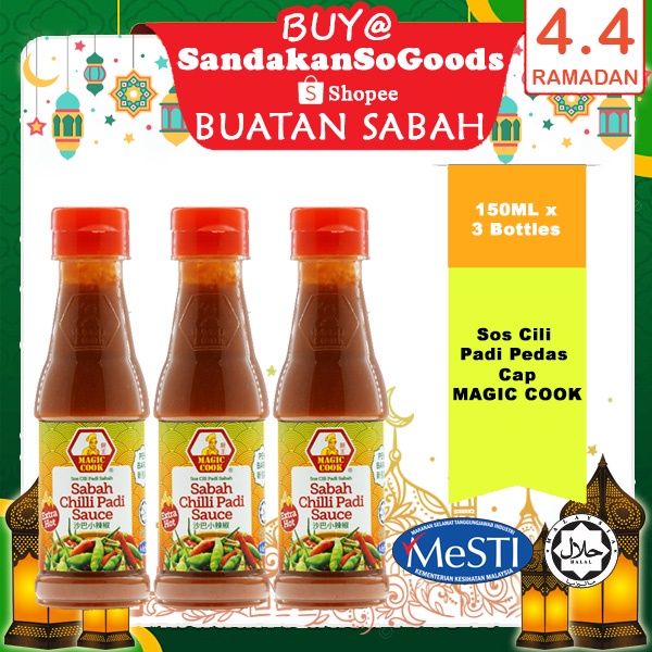 [Sabah] Cap Magic Cook Sos Cili Padi Pedas (150ml X 3 Botol) | Shopee ...