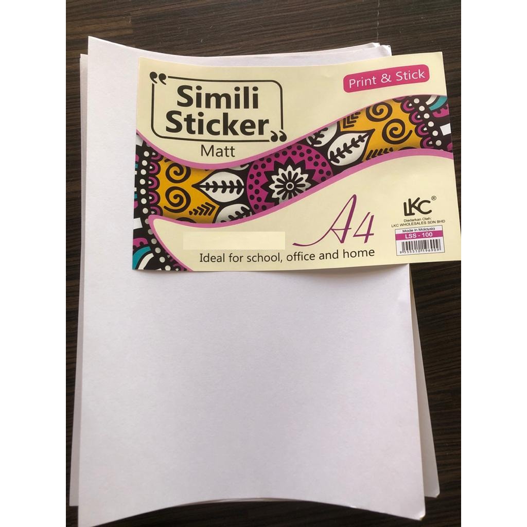 A4 SIMILI / MATTE WHITE STICKER 10 SHEETS | Shopee Malaysia