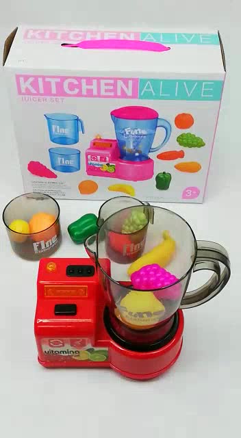 Realistic Cute Juicer Kids Pretend Play Set Gift Toys# Blender Fruits ...