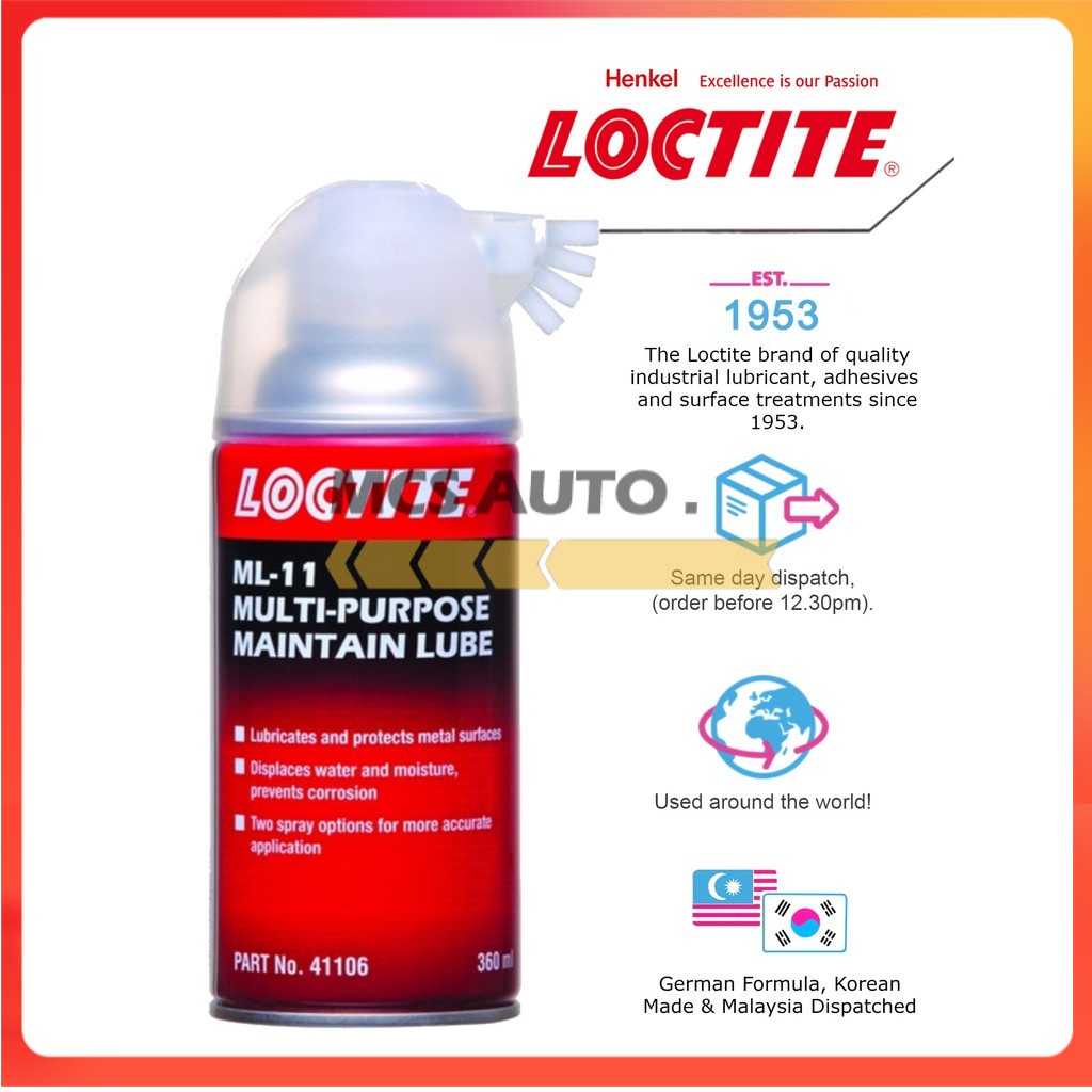 LOCTITE ML-11 MULTI-PURPOSE MAINTAIN LUB SPRAY 360ML | Shopee Malaysia