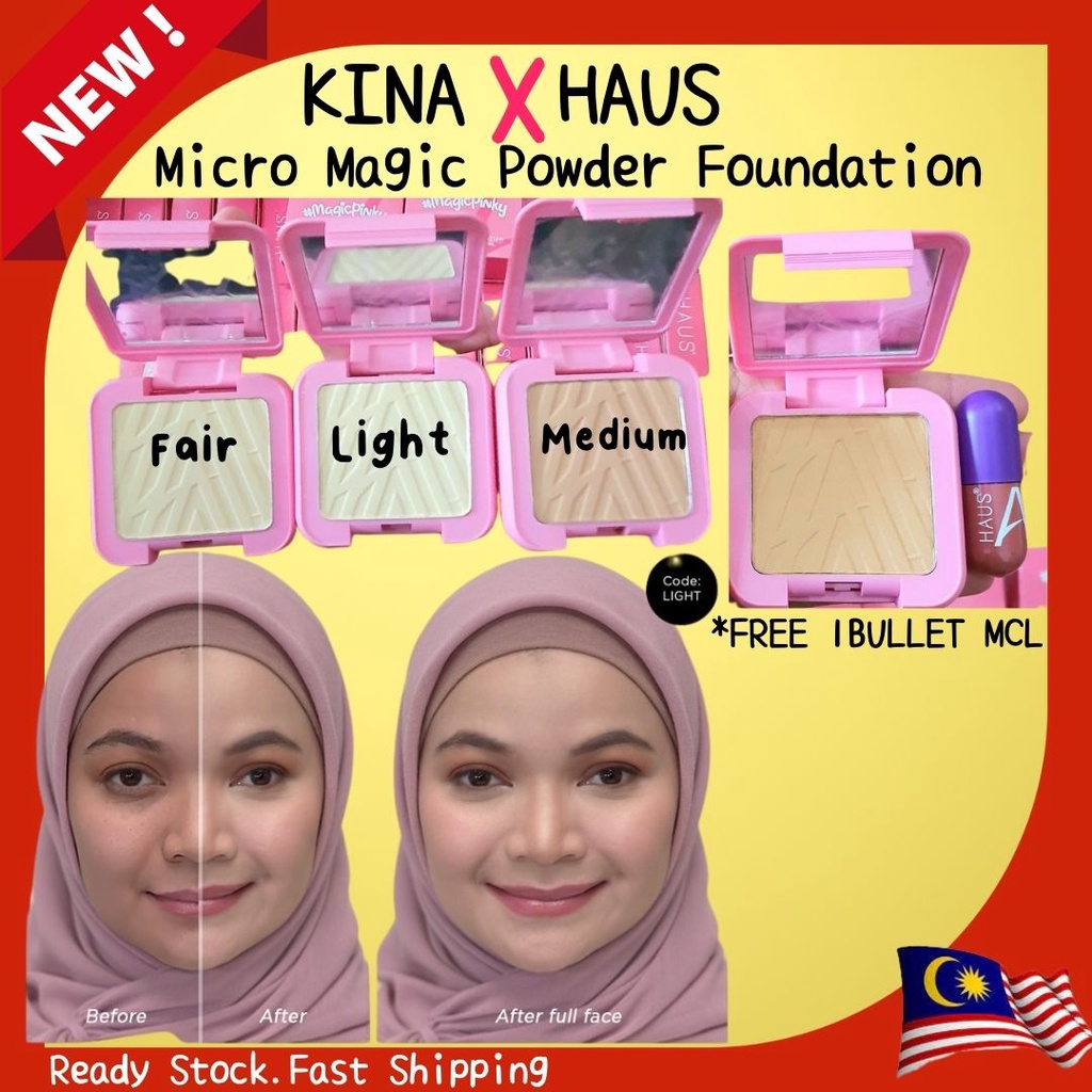 KINA x HAUS Micro Magic Powder foundation Magic Pinky | Shopee Malaysia