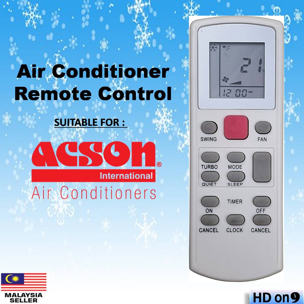 ACSON Aircond Air Conditioner Remote Control Replacement (ACS-01 ...