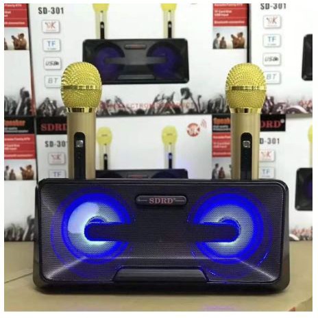 SDRD SD-301 Wireless Bluetooth Dual Microphone Karaoke Portable 3D ...