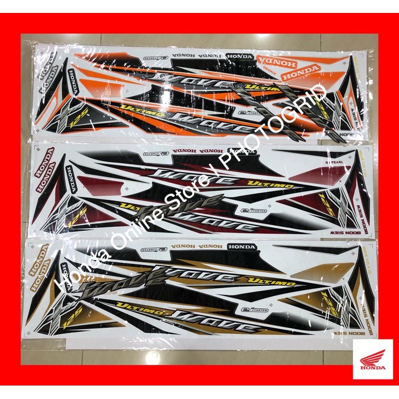 Stripe Sticker Cover Set Honda Wave 125X Ultimo (2) OEM | Shopee Malaysia