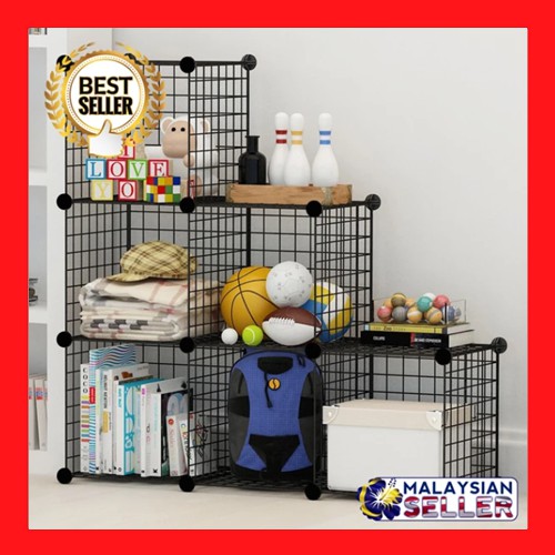 MESH CABINET - 6 Shelving Unit Self Assemble Storage [ JL-SC-097 ...