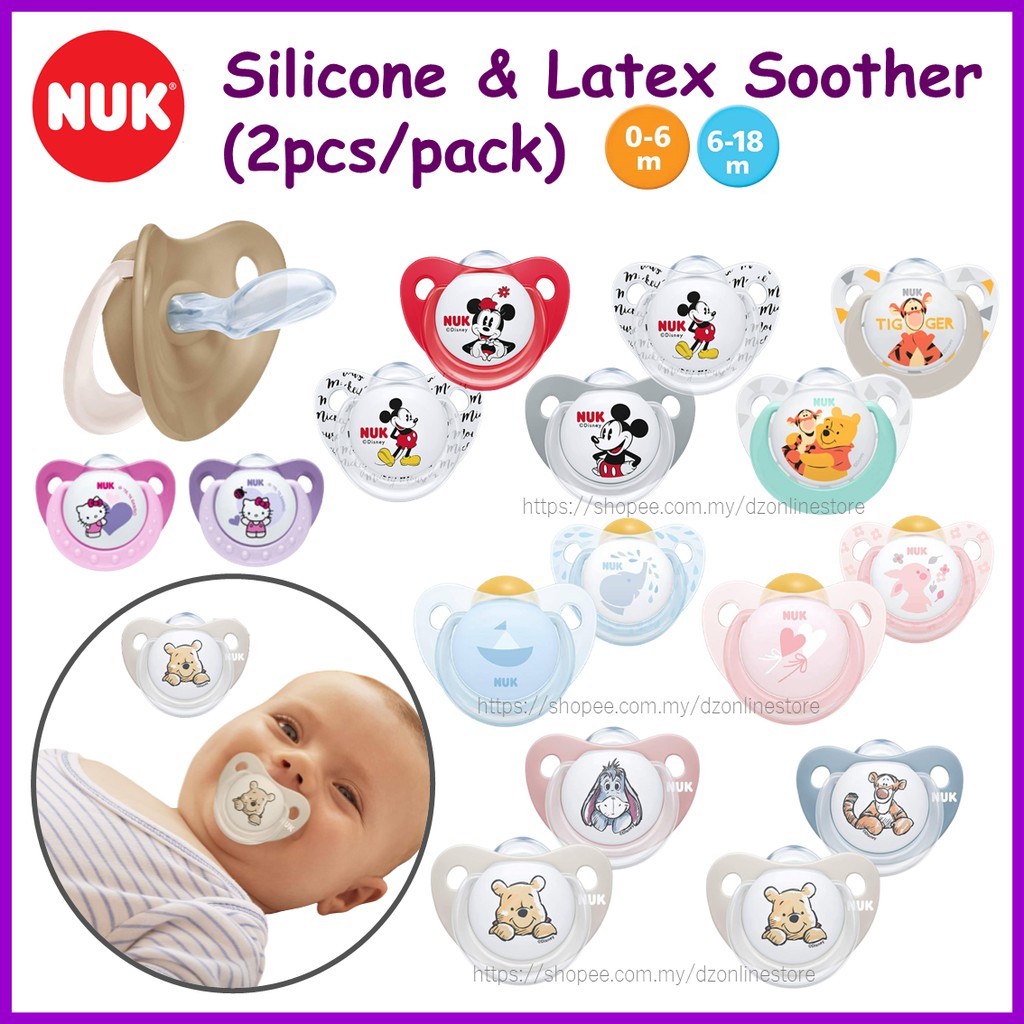NUK Silicone and Latex Soother | Pacifier | Puting (2 Pcs/Box) | Shopee ...