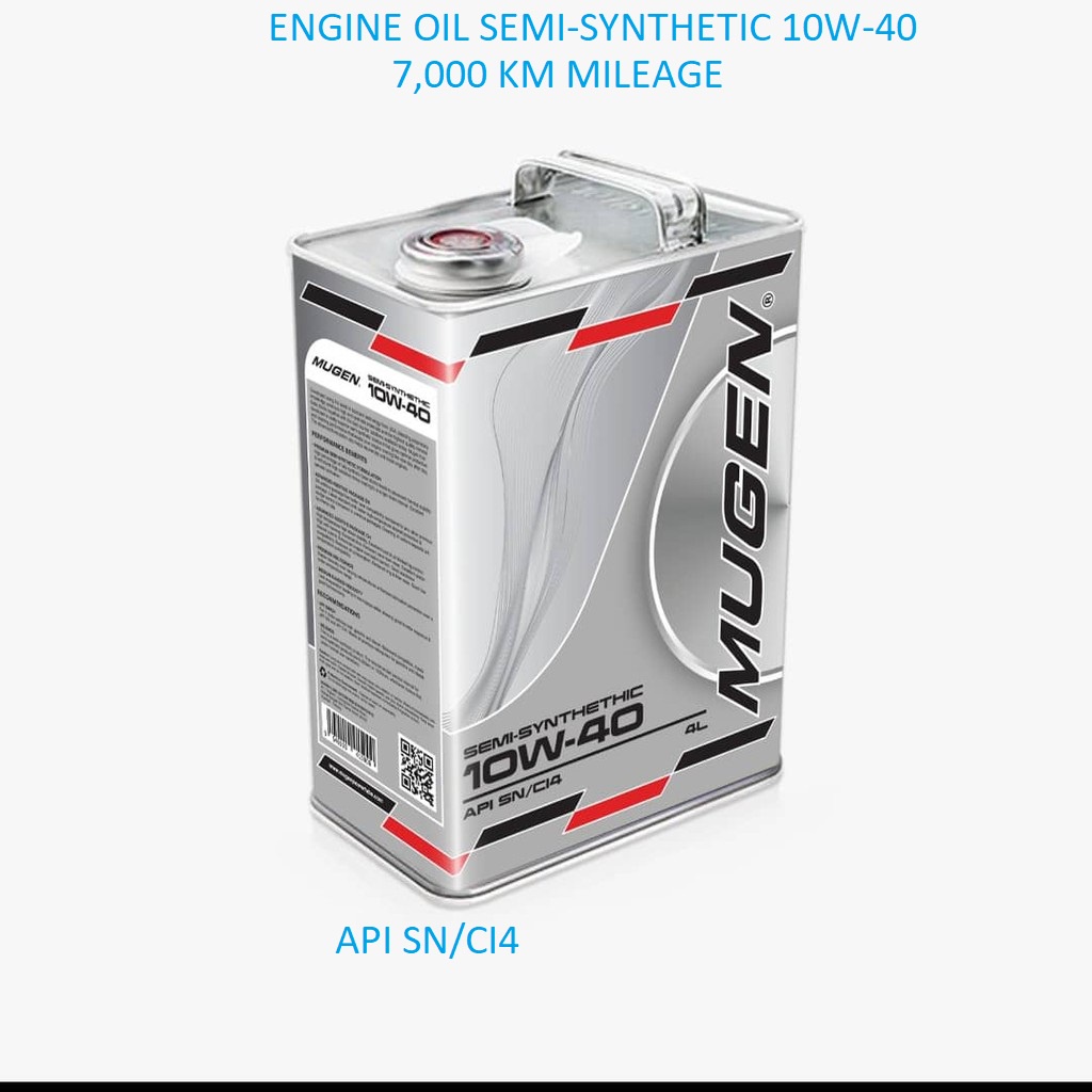 MUGEN SEMI-SYNTHETHIC ENGINE OIL 10W-40 API SN/CI4 4L minyak engin ...