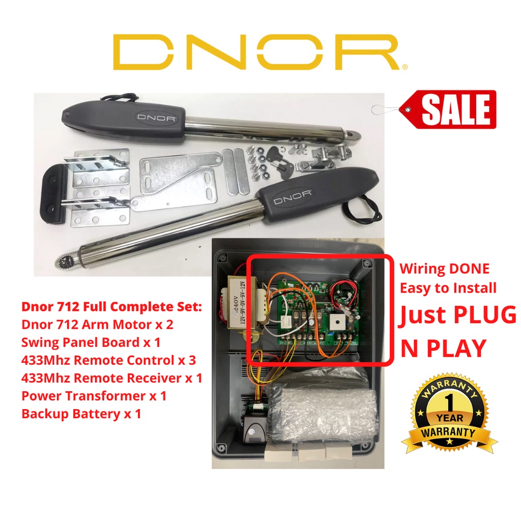 FULL SET! FULL SET! DNOR 712 Heavy Duty Swing and Folding Autogate Auto ...