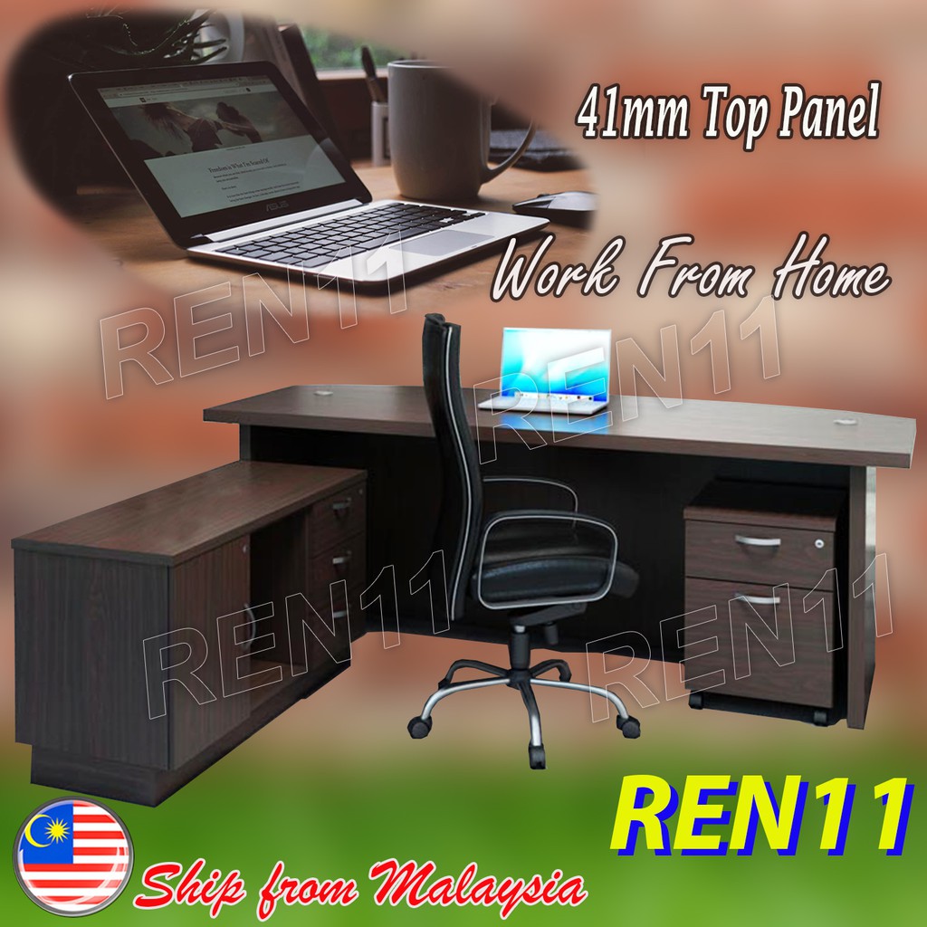 7ft L shape Executive Table with Side Cabinet & Mobile Pedestal 2 ...