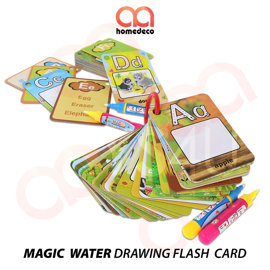 Magic Water Drawing Flash Card Kids Education | BeeCost