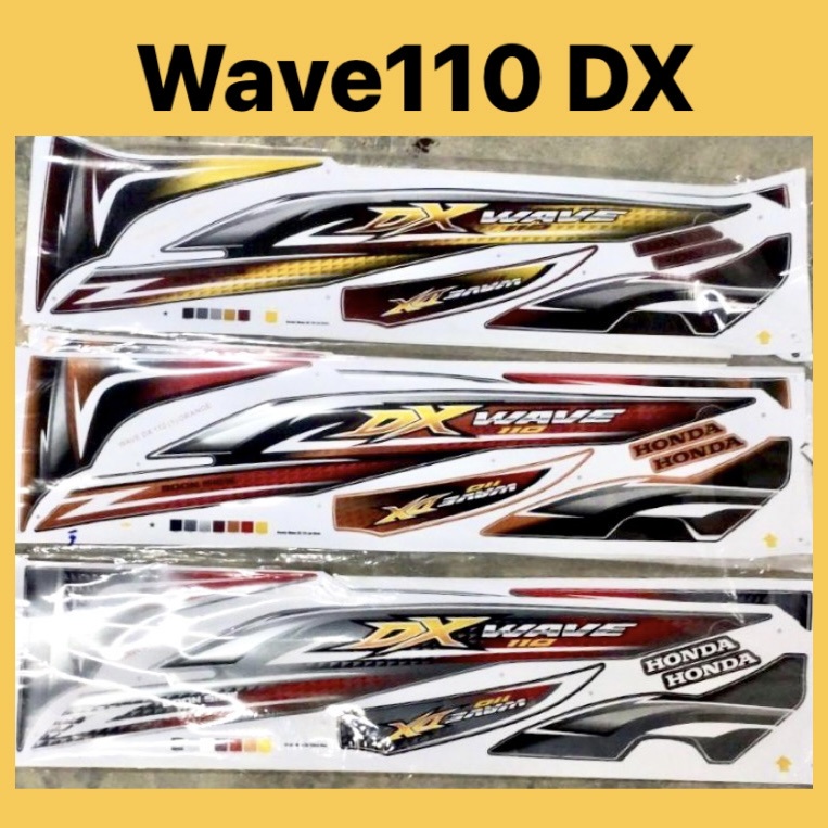stiker sticker body stripe cover set honda wave110dx wave 110dx wave ...