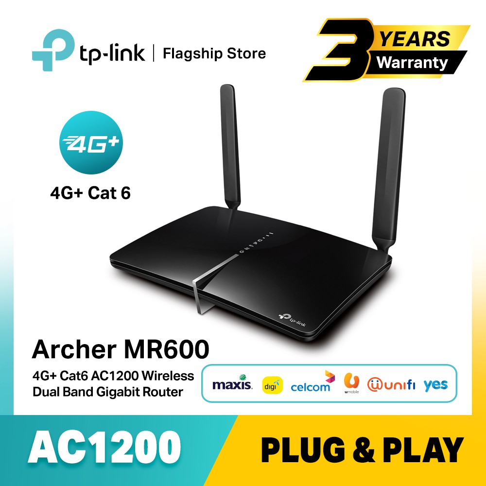 Tp-link archer mr600 - 4g+ cat6 ac1200 wireless dual band gigabit ...