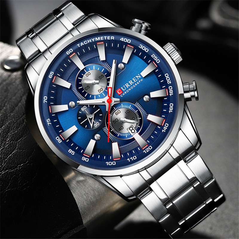 CURREN Brand Fashion Men's Quartz Watches Men Business Full Steel ...