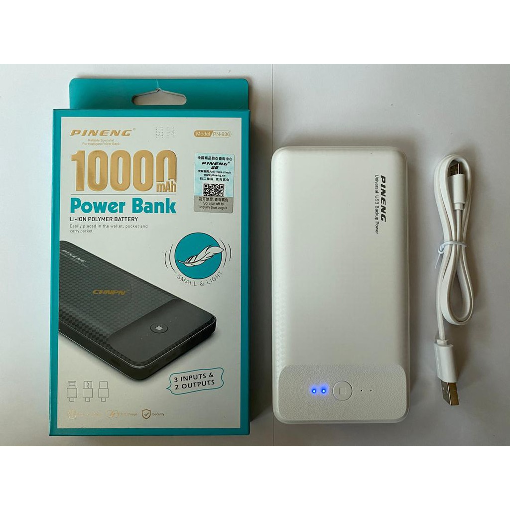 PINENG PN-936 10000mAh 3 Input Lithium Polymer Power Bank | Shopee Malaysia