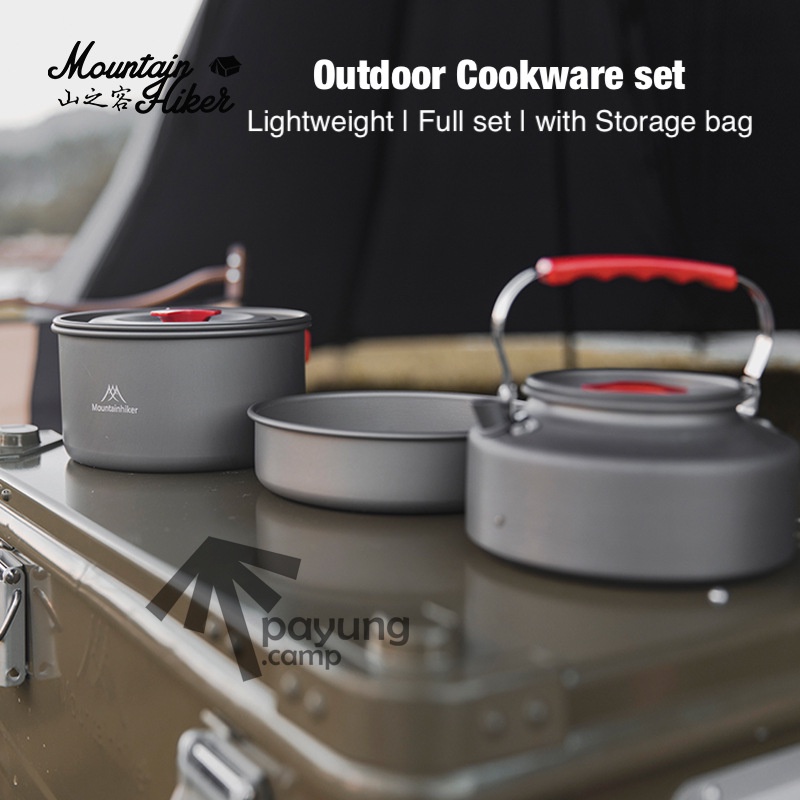 MOUNTAINHIKER 3pcs / 4pcs / 5pcs Camping Cookware Set Cooking Set Pot ...