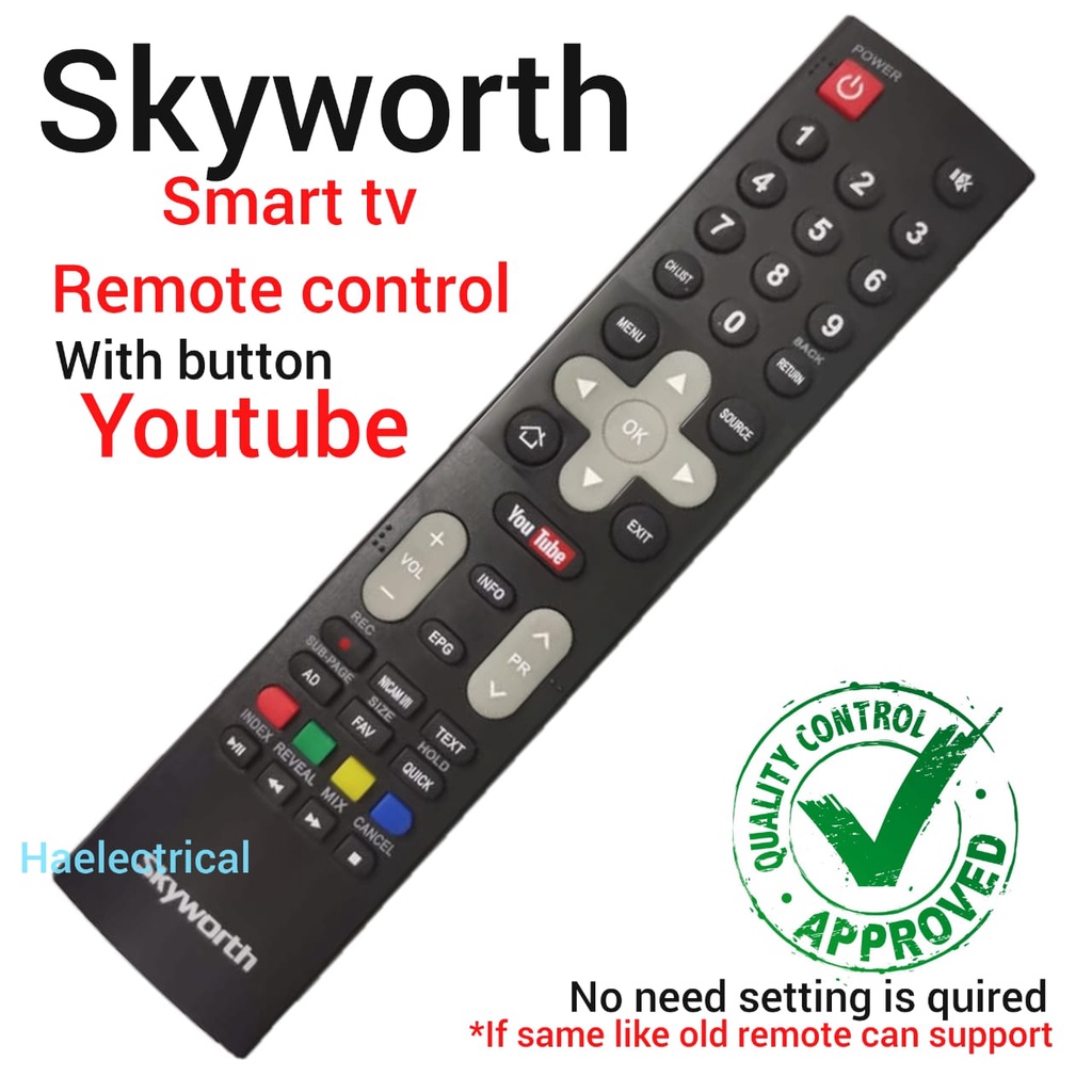 Skyworth Smart TV Remote Control (Youtube Button) | Shopee Malaysia