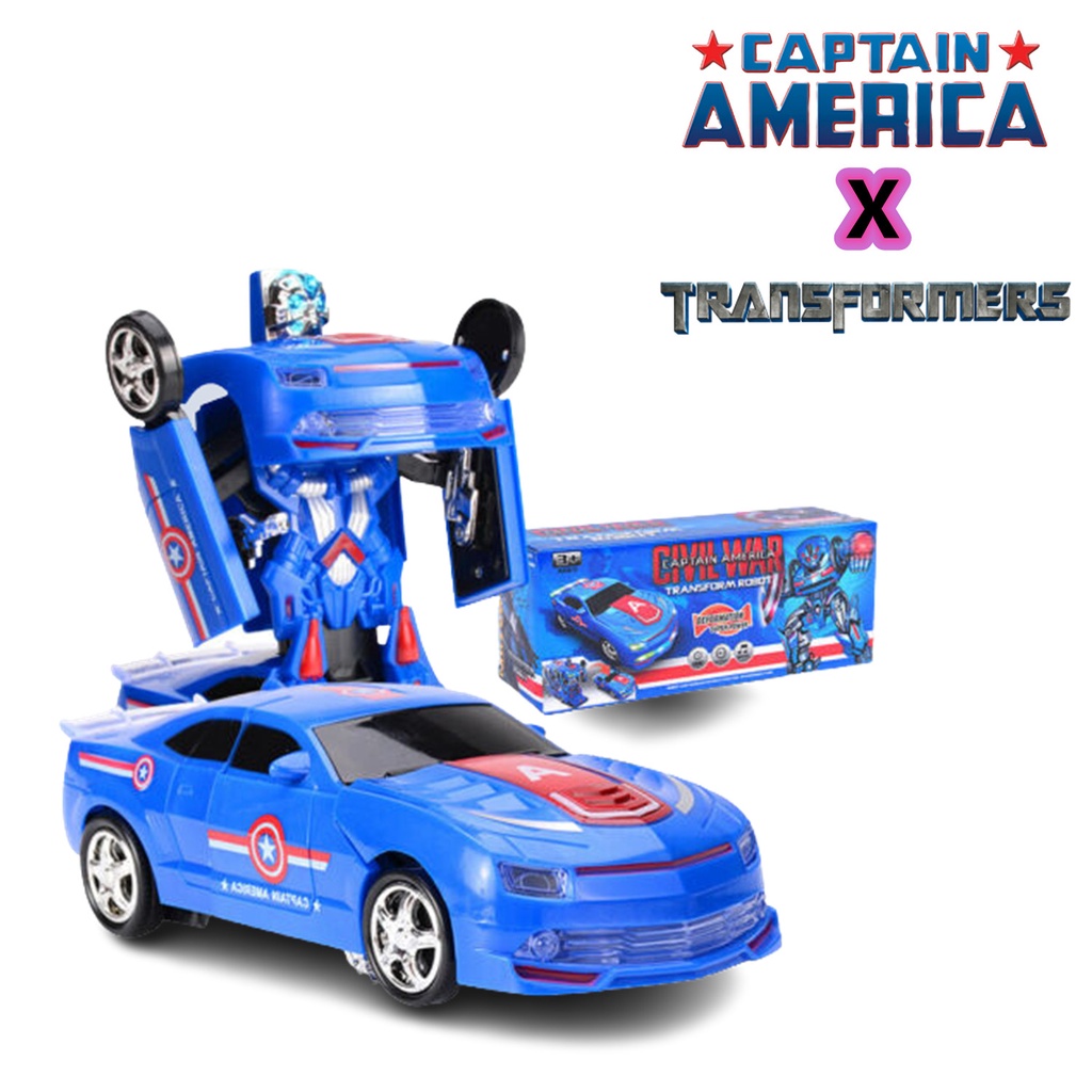Captain America Transformation Car Deformation Robot Toy Transform ...