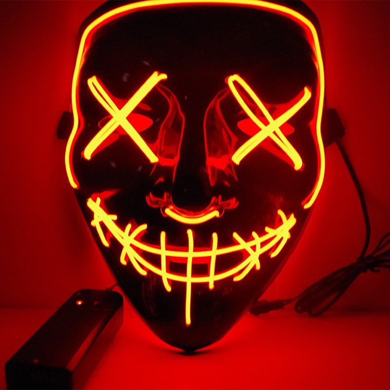 Neon LED Skull Mask Light Up Festival Halloween Christmas New Year ...