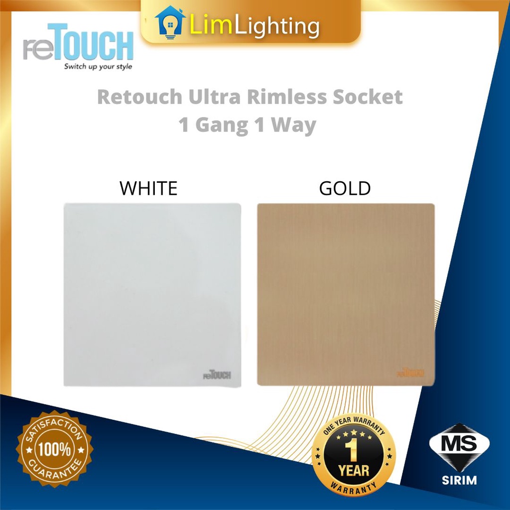 Retouch Ultra Rimless Socket and Slim Modern Switch Design 13A 15A 20A ...