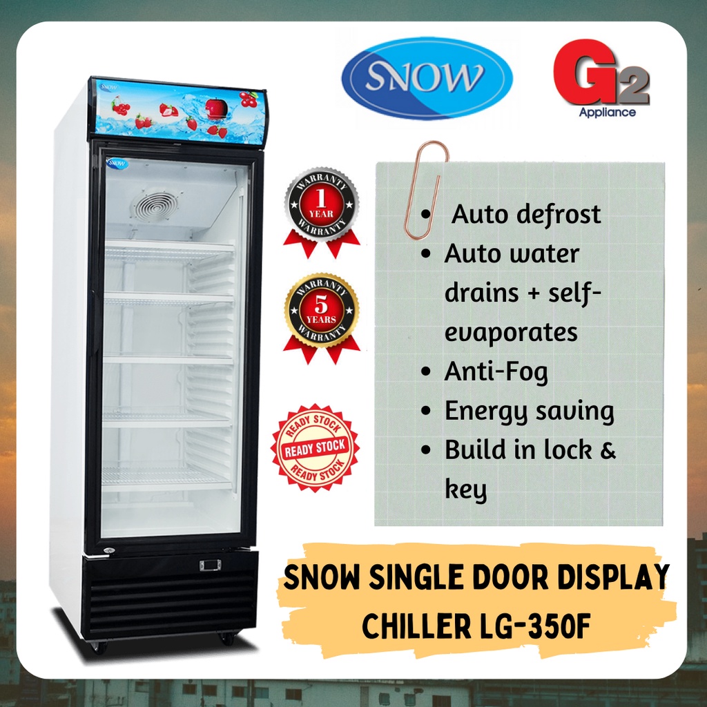 SNOW (AUTHORISED DEALER+READY STOCK) SINGLE DOOR DISPLAY CHILLER 350L ...