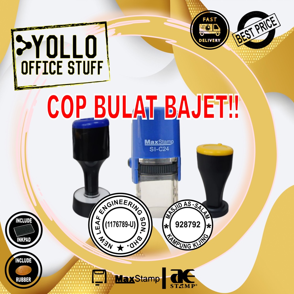 (BAJET) COP BULAT jenis biasa,index atau selfinking untuk syarikat ...