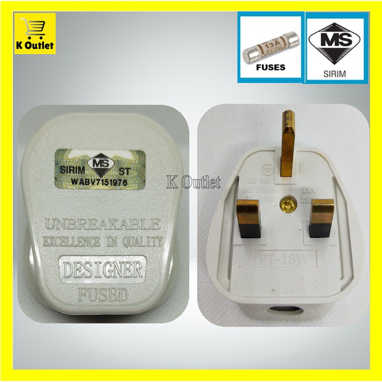 13 AMP 3 Pin Plug Top SIRIM | Shopee Malaysia