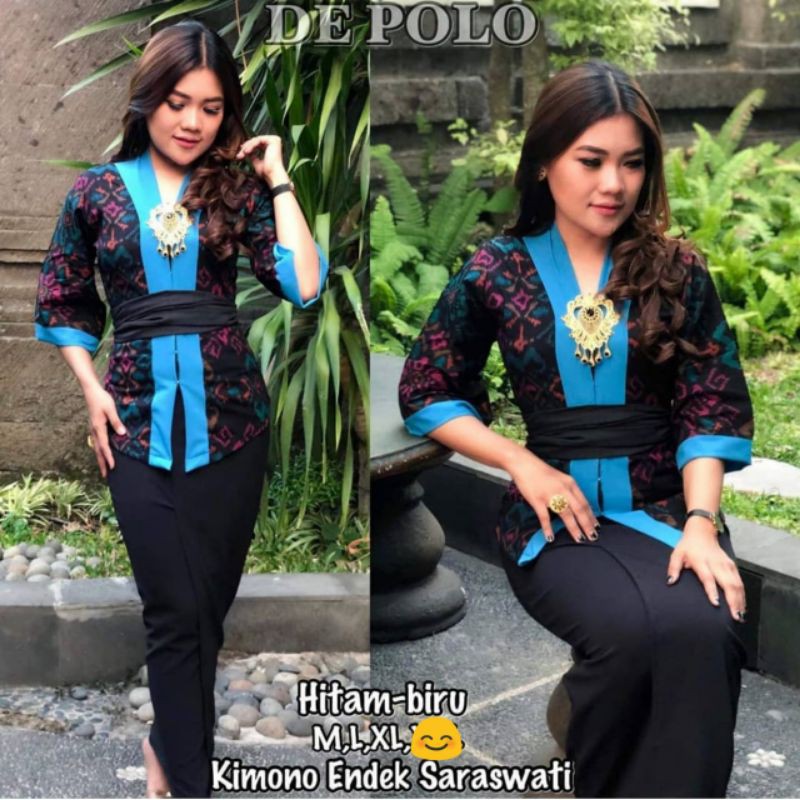 Kebaya Bali | Kebaya Kartini Modern Endek Cotton | Kebaya Bali | Kebaya ...