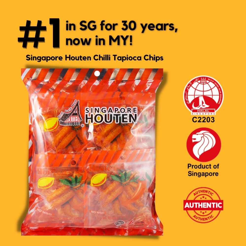 (HALAL) Singapore Houten Chilli Tapioca Chips 8 Multipack | Shopee Malaysia