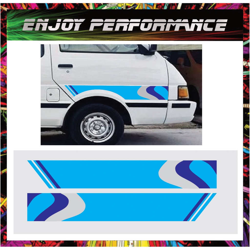 (2pcs) 1 Set Vanette Design Front Door Cutting Sticker (C120,C22 and ...