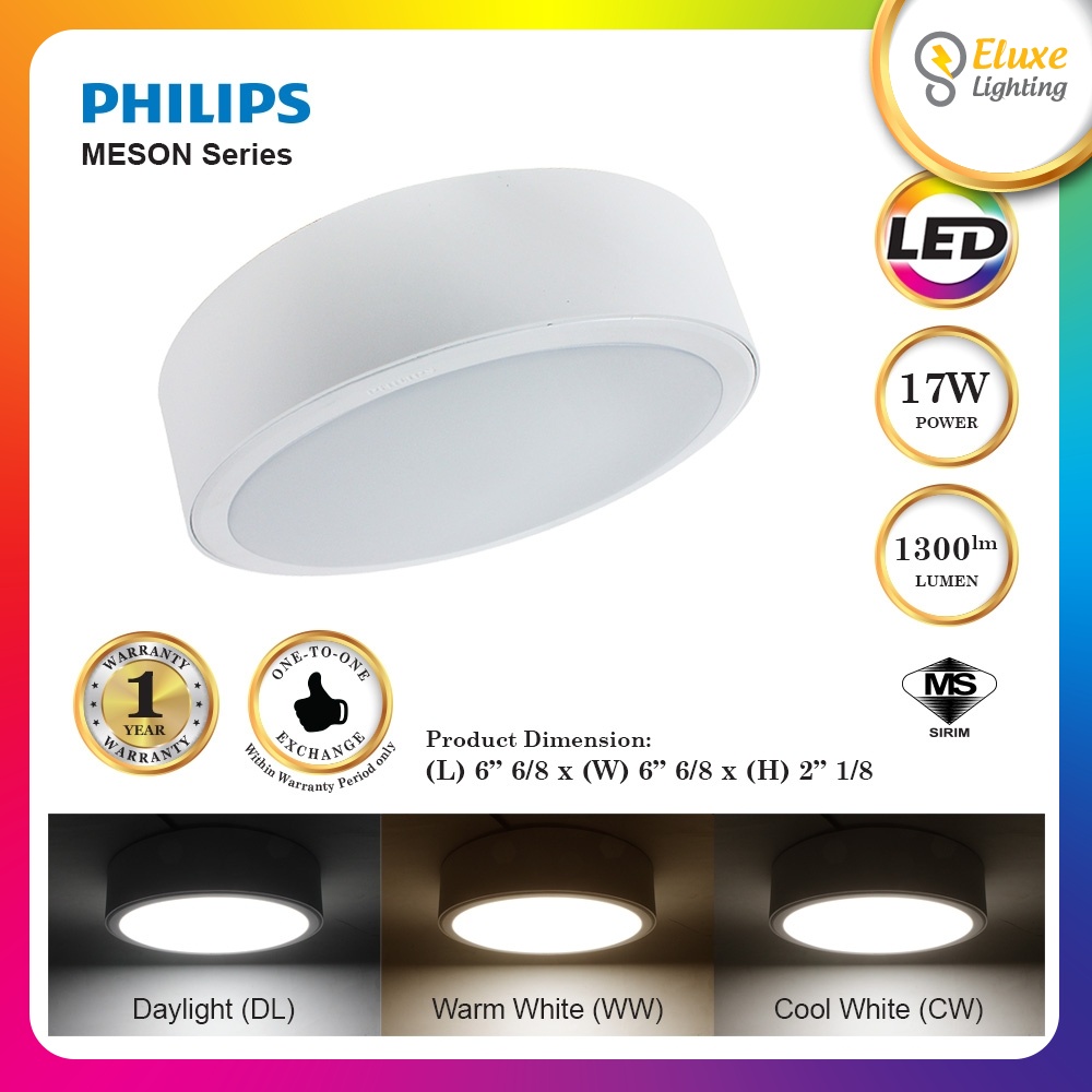 PHILIPS MESON LED SURFACE DOWNLIGHT [7" 17W-59472] [9" 24W-59474 ...