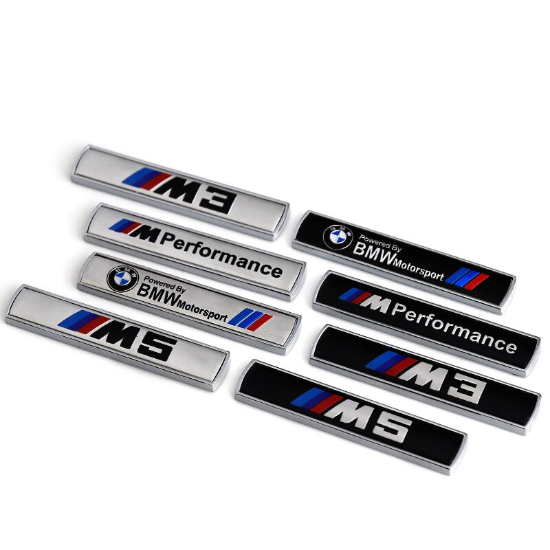 2PCS Metal Car Sticker for BMW M3 M5 Logo X1 X3 X5 F10 F01 F11 F20 F30 ...